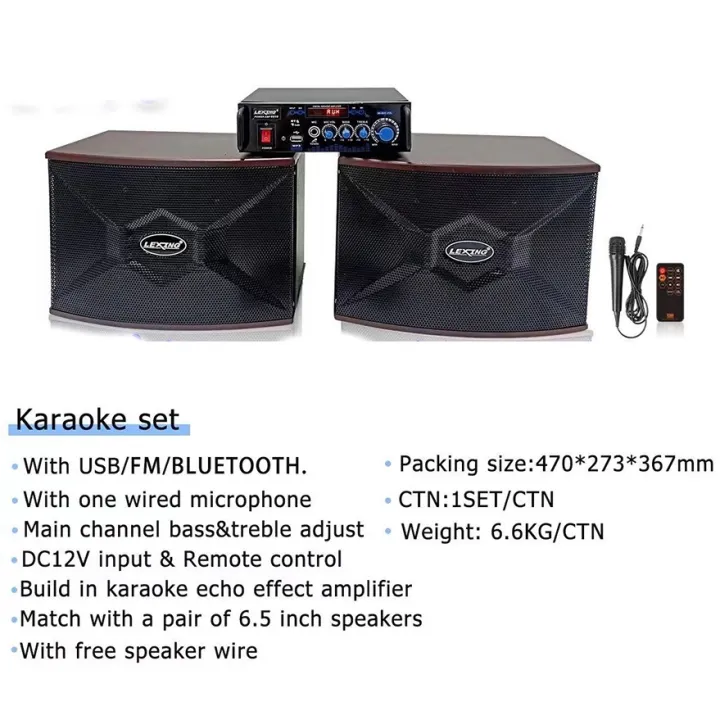 Lexing Karaoke Speaker Set Original Fm/Usb Bluetooth Lexing-6916 ...