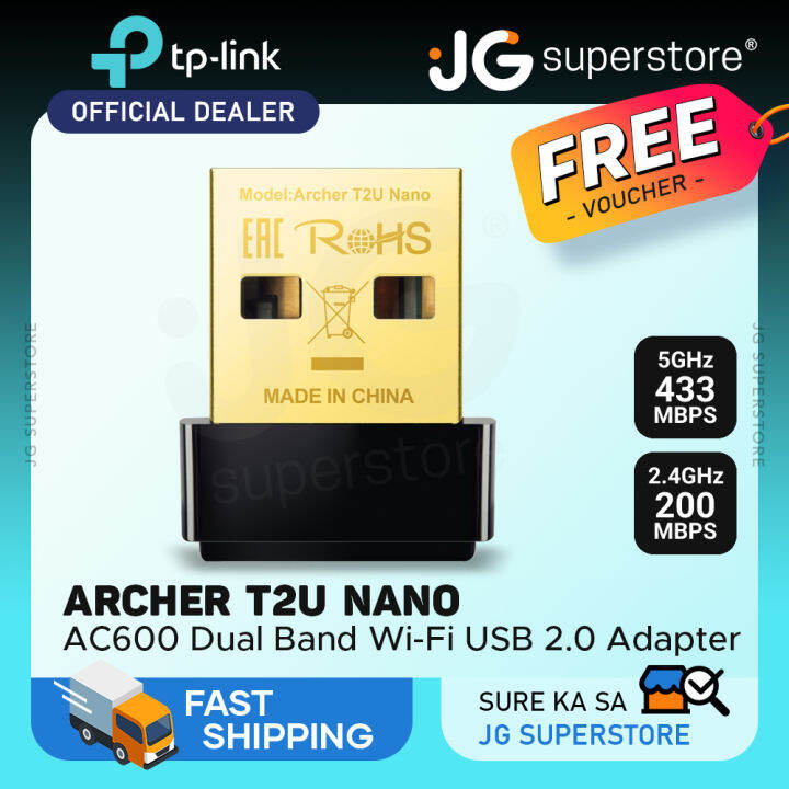 TP-Link Archer T2U Nano AC600 Dual Band Wireless USB 2.0 Adapter with ...
