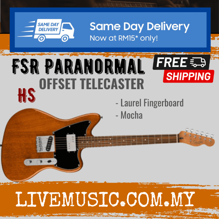 Squier FSR Paranormal Offset Telecaster Electric Guitar, Laurel FB ...