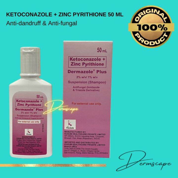 Anti-Dandruff Shampoo Ketoconazole with Zinc pyrithione Dermazole Plus ...