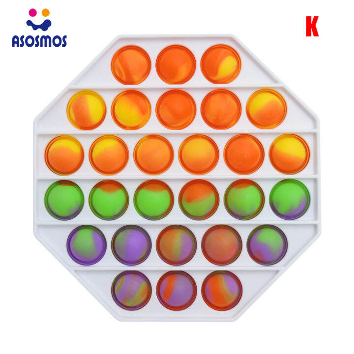 ASM Pop Pop Fidget Toys Multicolor Bubble White Bakground Push Pop Bubble Fidget Sensory Toy ...