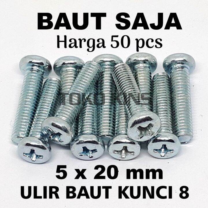 Baut kepala obeng plus 5mm 5 x 20mm JP M5 x 20 | Lazada Indonesia