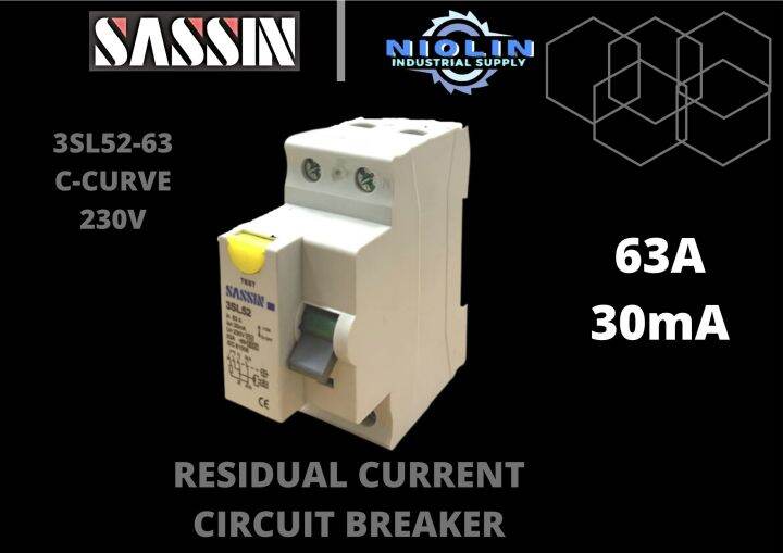SASSIN Residual Current Circuit Breaker ( RCCB ) 63A 30mA | Lazada PH