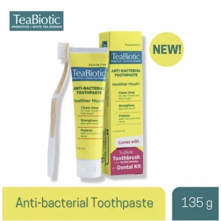 Teabiotic Anti-bacterial Toothpaste with Toothbrush Kit | Lazada PH