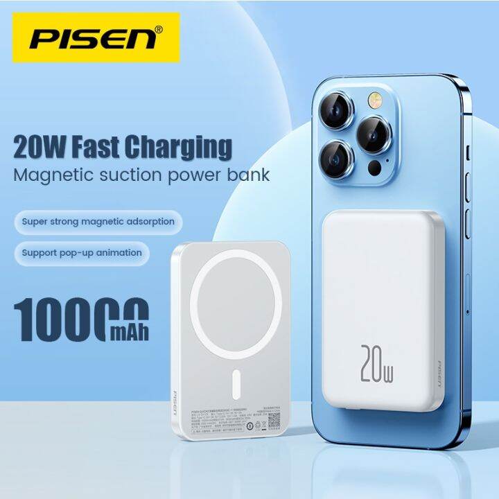 Original PISEN Power Bank 10000mAh 20W Magnetic Wireless Fast Charge ...