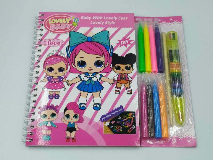 Notebook LOL girl DIY drawing book（scratch，coloring and sketch) | Lazada PH