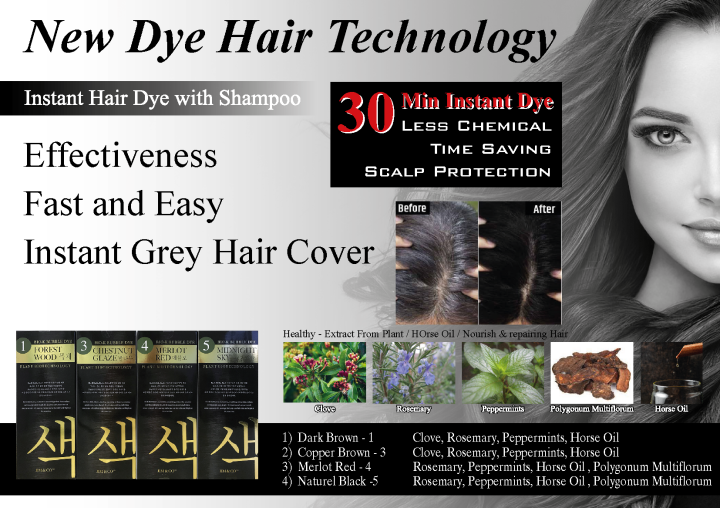 BIO K Hair Dye Colour Shampoo/Permanent Grey white Hair Turn to Black ...
