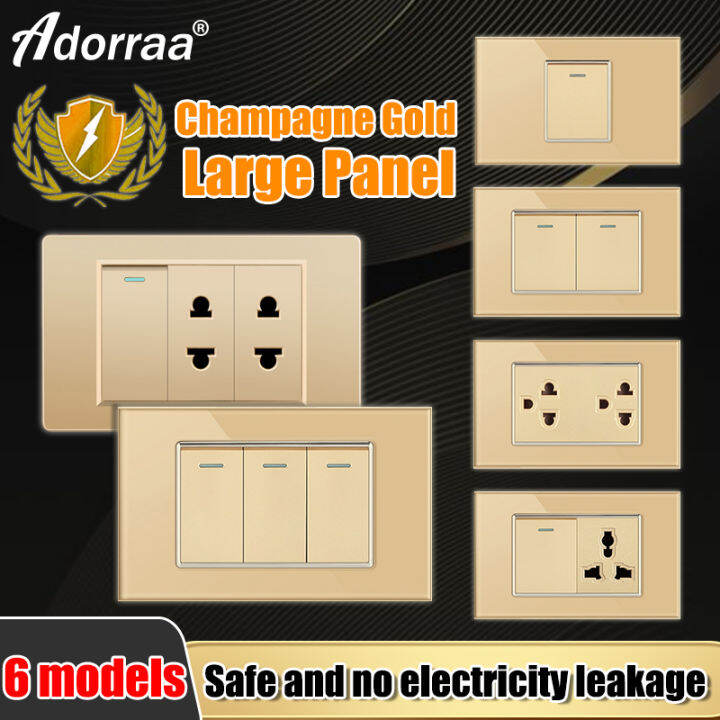 High Quality Ado Switch Outlet champagne gold Wide Panel Home lamp ...