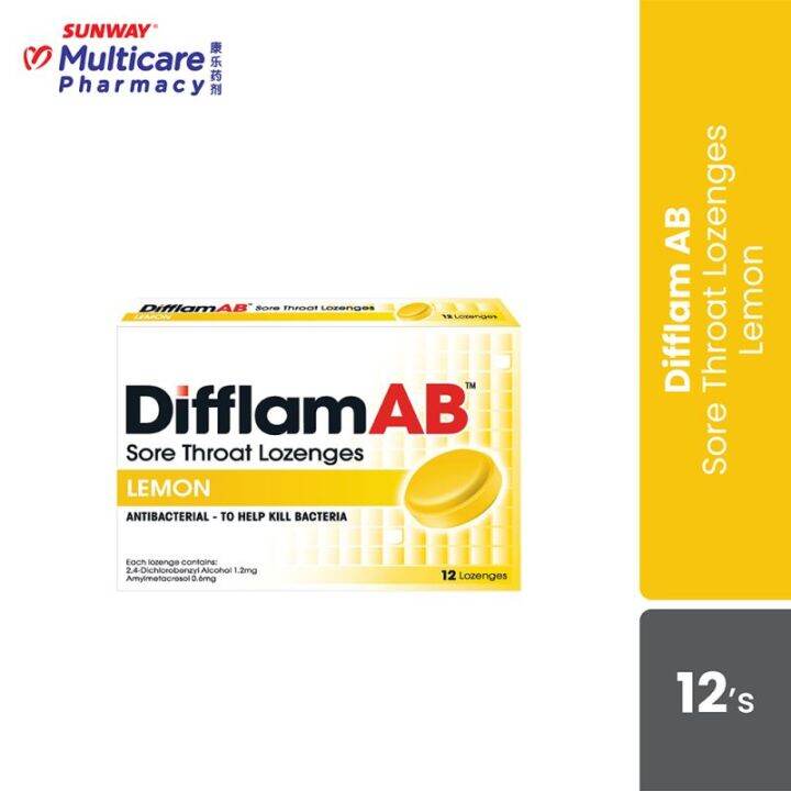 Difflam AB Sorethroat Lozenges Lemon 12'S | Lazada