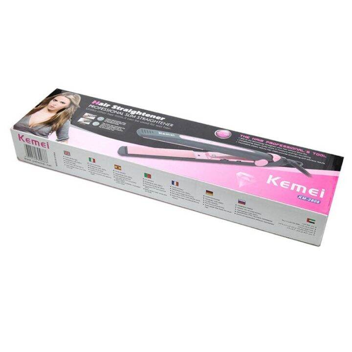 Kemei KM-2808 Tourmaline Ceramic Hair Straightener Curler Straightening Curling Irons Styling ...