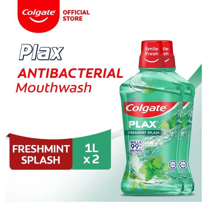 Colgate Plax Freshmint Splash Flavor Antibacterial Mouthwash | 1L ...