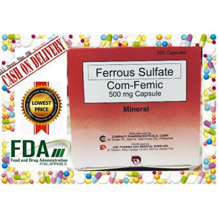 FERROUS SULFATE (COM-FEMIC) MINERAL 500mg Capsules 100s | Lazada PH