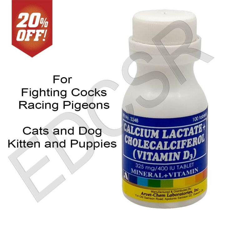 Arvet Over the Counter Calcium Lactate Cholecalciferol Vitamin D3 for ...