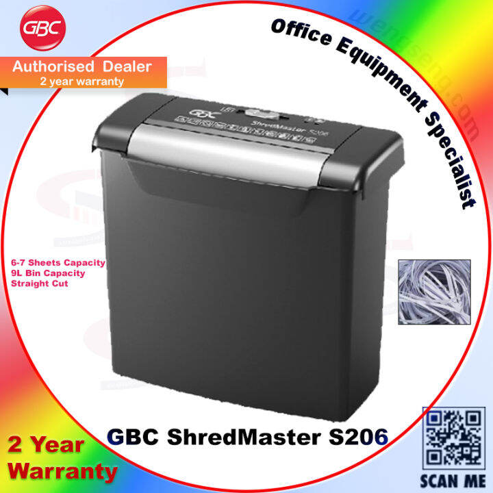 GBC ShredMaster S206 Paper Shredder (Straight Cut) / mesin perincih ...