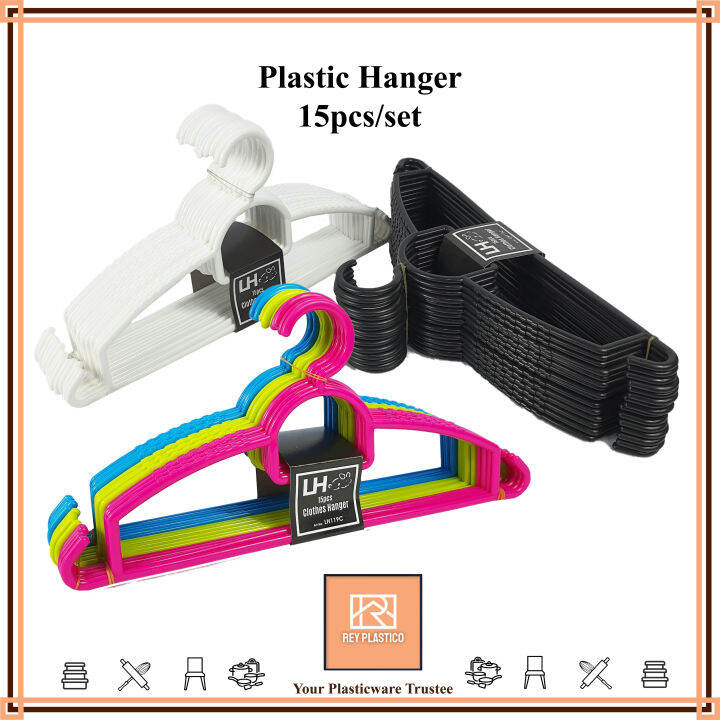 15pcs Colourful Hanger Clothes / Penyangkut Baju Plastik / Drying Hanger/ Plastic Hanger | Lazada
