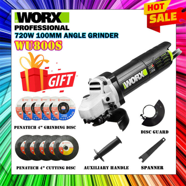 WORX WU800S 720W 100MM Angle Grinder Heavy Duty | Lazada