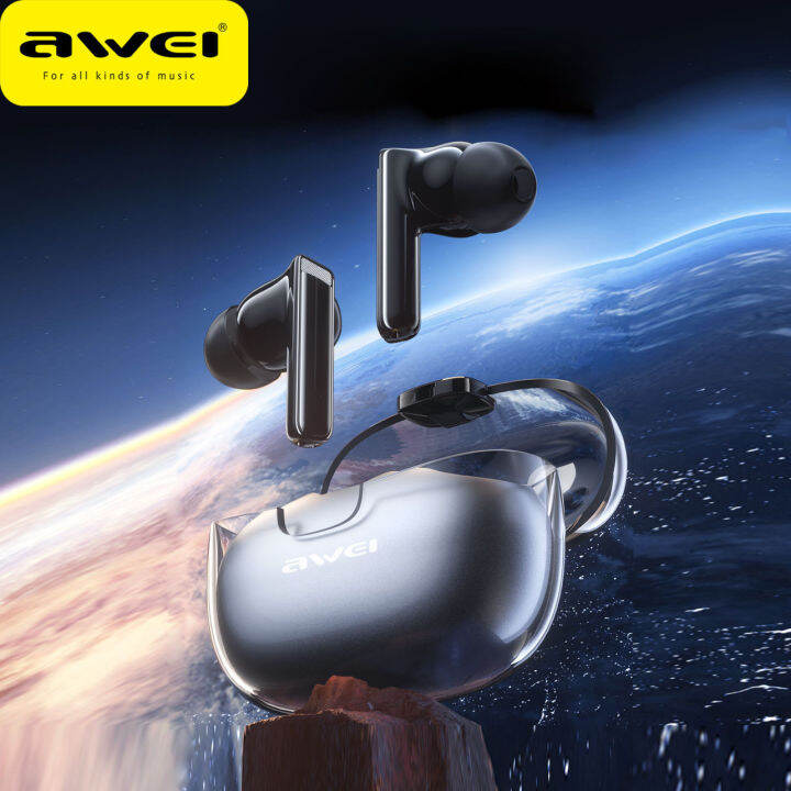 Awei T52 Wireless Bluetooth earphone Transparent space capsule shell ...
