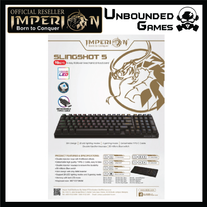 Imperion Slingshot 5 98Keys N-Key Rollover Mechanical Keyboard | Lazada