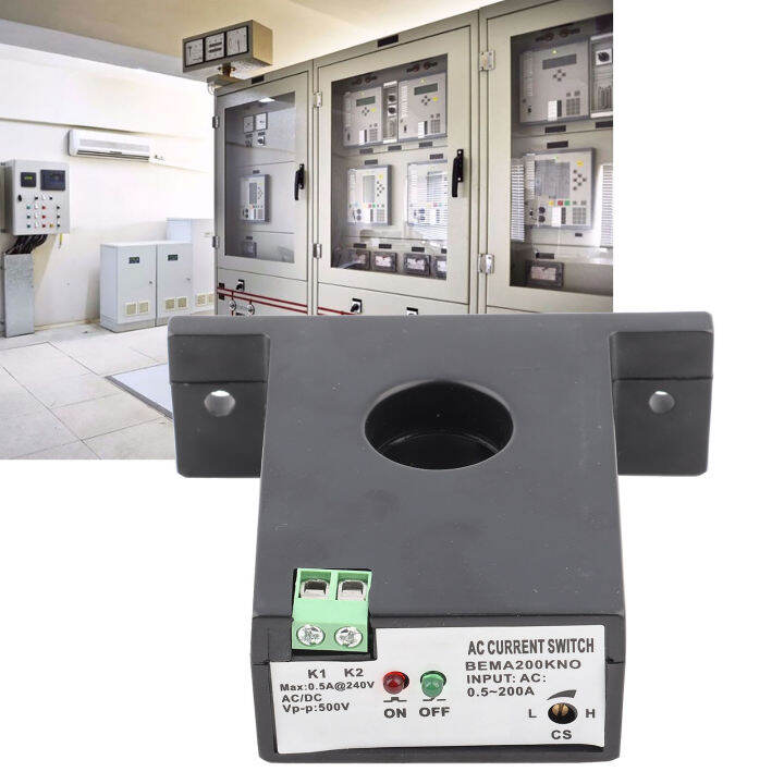 AC Current Sensing Switch Flat Installation ABS Adjustable Current ...