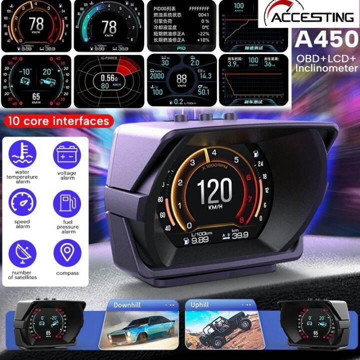 【For cars after 2012】A450 OBD2 Gauge Meter OBD Meter Car G-PS Alarm ...
