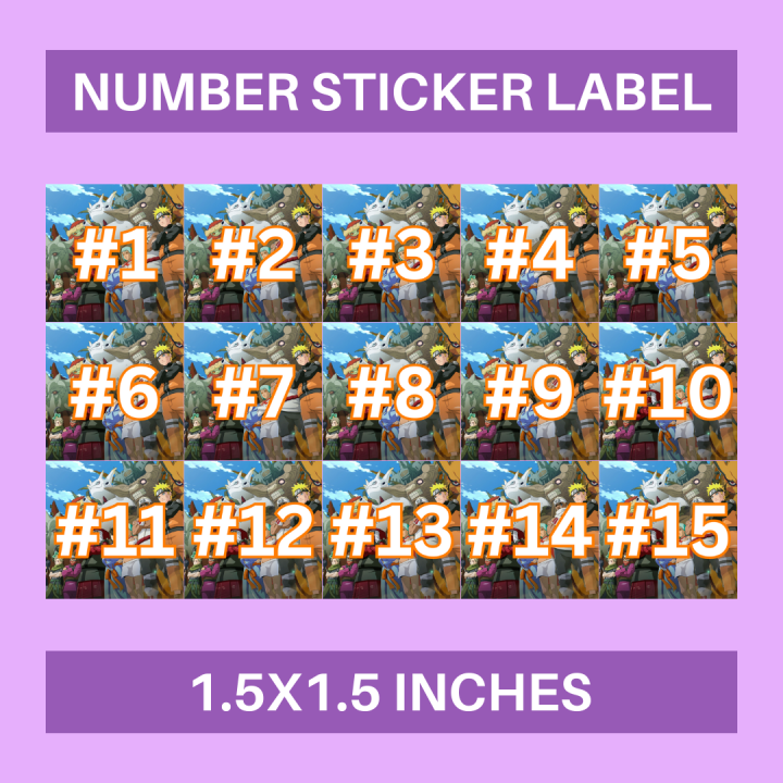 GLOSSY NUMBER STICKER LABEL FOR KIDS | 1.5X1.5INCHES | NOT CUT ...