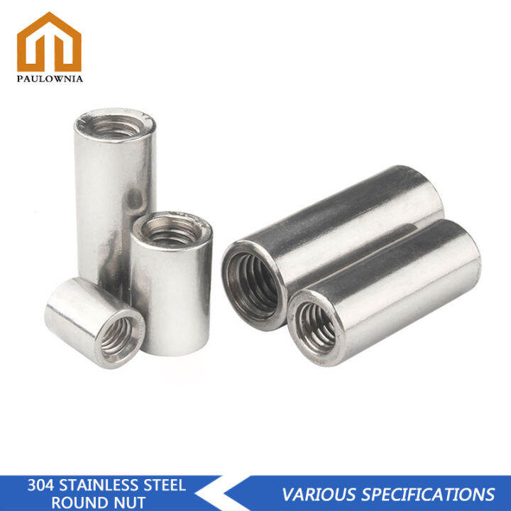 M6 M8 M10 304 Stainless Steel Round Coupling Nuts Extend Long Lead ...