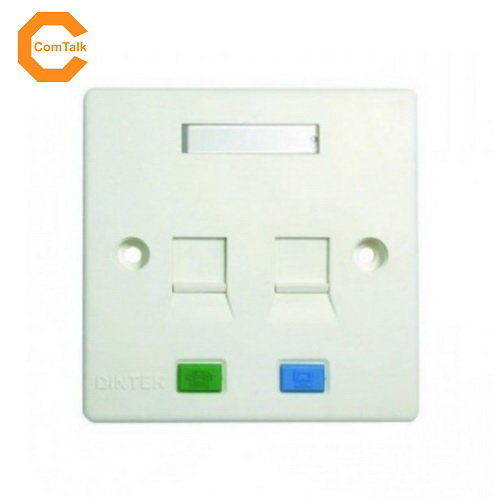 Dintek 2 Port Faceplate with Shutter (without keystone jack) 10 PCS ...
