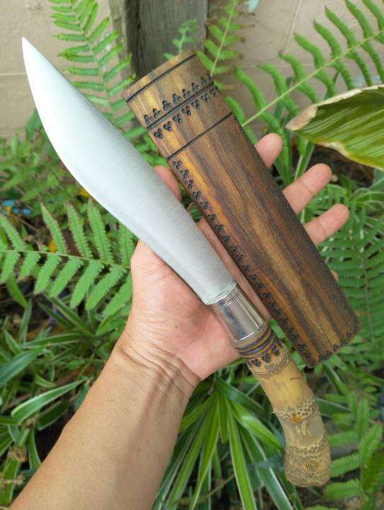 มีดอีเหน็บ (E-Nep) มีดเหน็บ มีดพก มีดเดินป่า มีดแคมป์ ใบ 7.4” SUP9 ตีร้อนชุบแข็ง ผิวขัด ด้าม ...