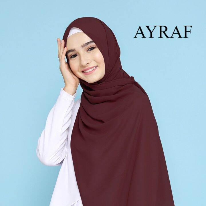 hijab pashmina ceruty bebydoll armani jahit tepi size 180x75/jilbab ...