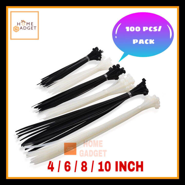 100pcs Nylon Cable Tie (Black or White) / Zip Ties - 4 / 6 size.Ties ...