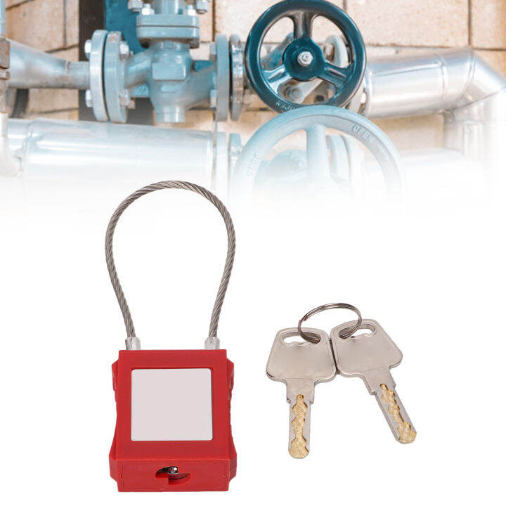 Lockout Tagout Cable Locks 85mm Shackle Steel Safety Padlock with 2 Key ...