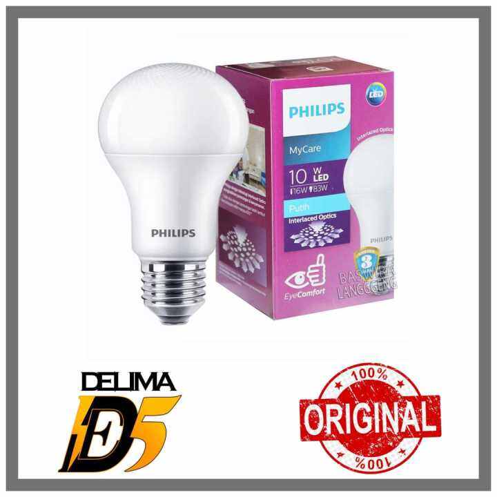 Philips LED Bulb 10W E27 - (6500K - Putih / 3000K - Kuning) | Lazada Indonesia