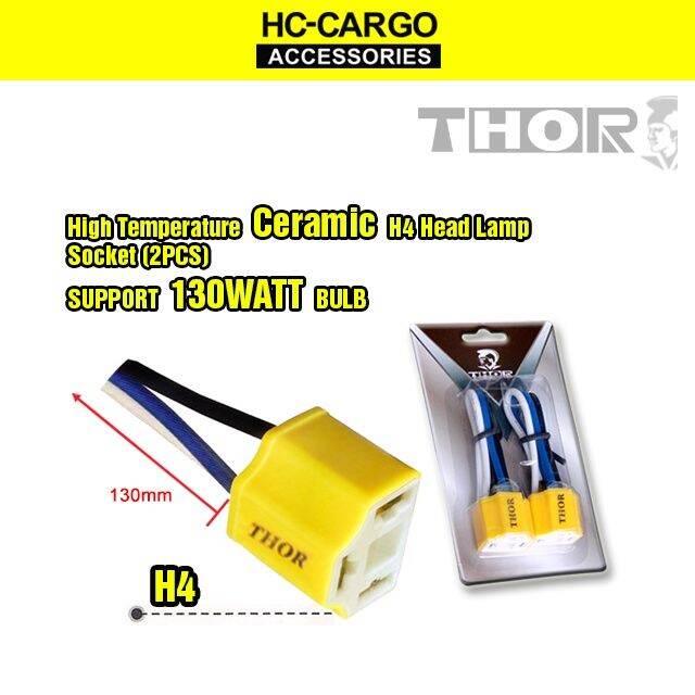 High Temperature Ceramic 3 Pin H4 Head Lamp Socket Headlight Connector ...