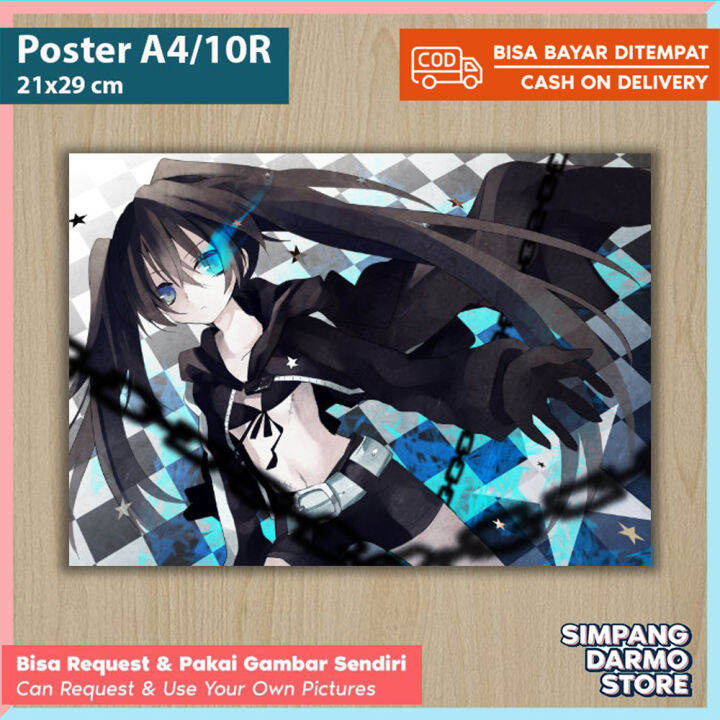 Poster Black Rock Shooter Anime Terbaru Ukuran A4 A3 Besar Kecil Hires ...