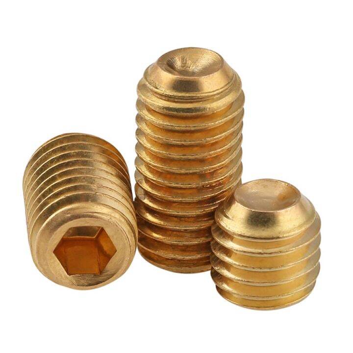 10 50Pcs Brass Cup Point Grub Hex Socket Set Screws M3 M4 M5 M6 M8 ...