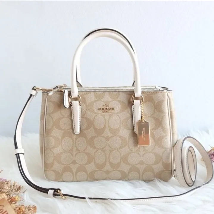 Coach Surrey Carryall Satchel in Signature F67026 Canvas - Chalk ...