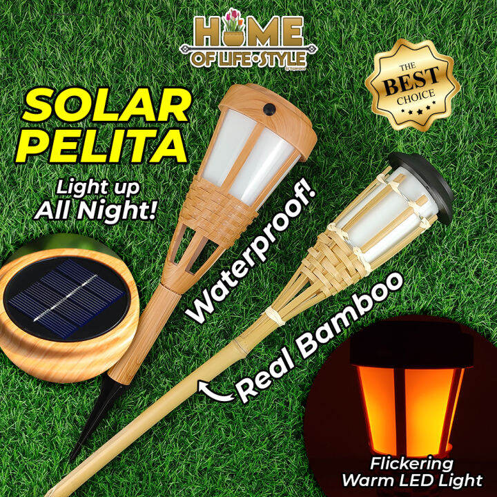 HOLS Pelita Buluh Solar Raya LED Light Bamboo Waterproof Flickering ...