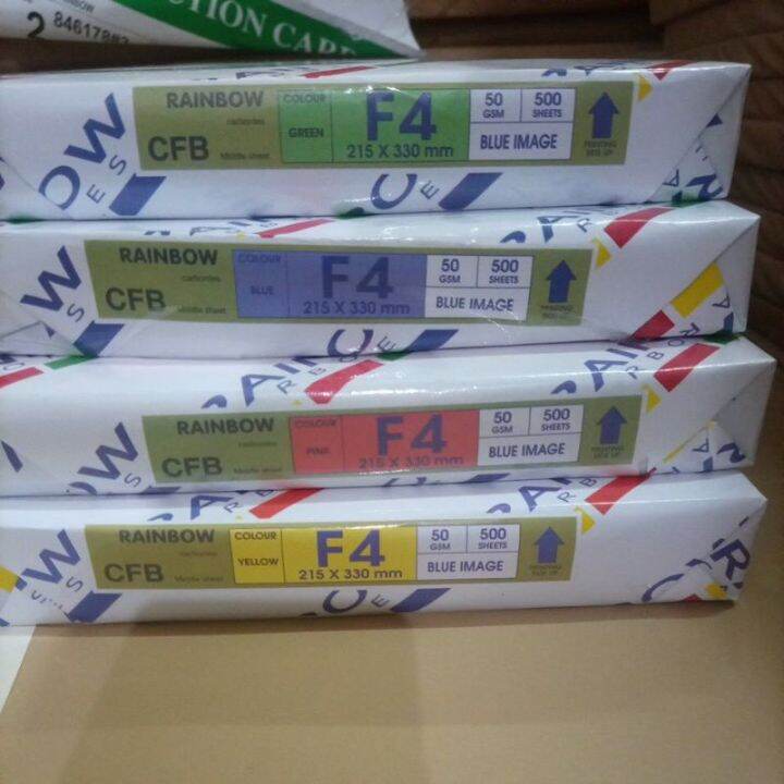 Kertas NCR RAINBOW carbonless F4 MIDDLE sheet warna kuning/biru/pink ...