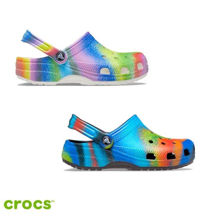 Crocs Collection รองเท้าแตะ รองเท้าแบบสวม CR UX CS Spray Dye Clog ...