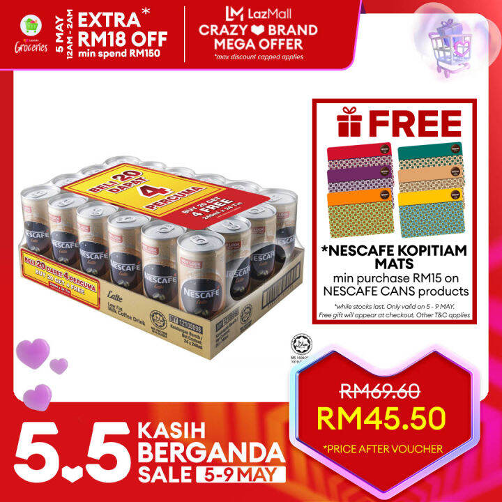 [CARTON] NESCAFE Latte Can 24x240ml PR20+4 | Lazada