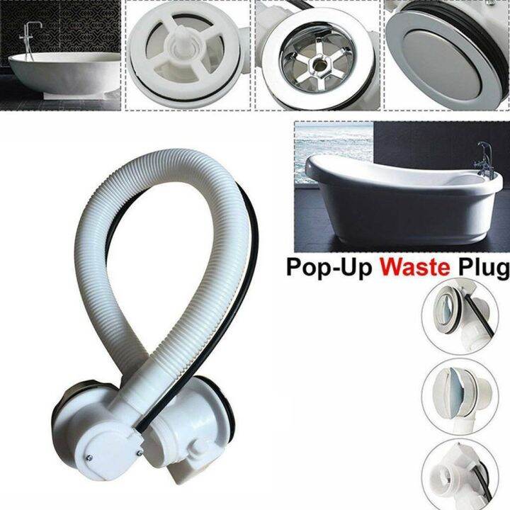 1 Set Bath Waste With Overflow Kit Concealed Bath Overflow Waste Pop-Up ...