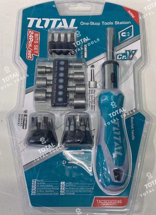 TOTAL 24 Pcs ratchet screwdriver set TACSD30246 | Lazada PH