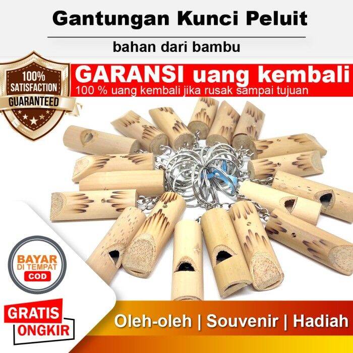 1 Kodi isi 20 - Souvenir Gantungan Kunci Sempritan Peluit Bambu ...