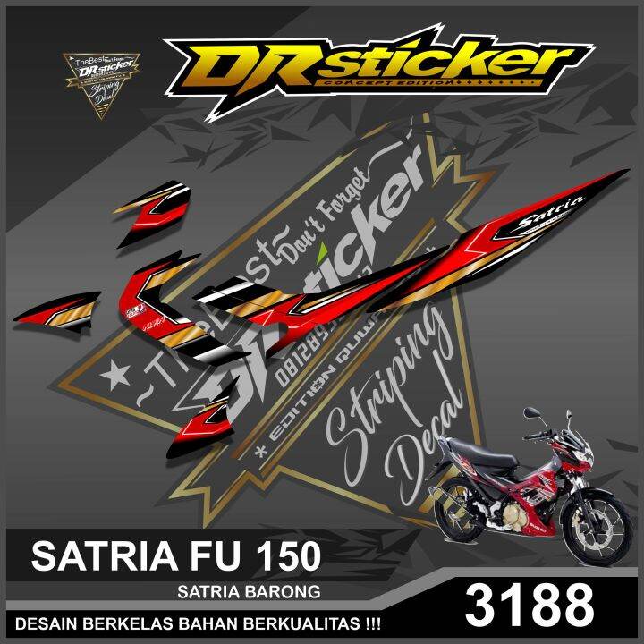 3188 Sticker Striping Satria F / FU 150 Old Barong Variasi Desain ...