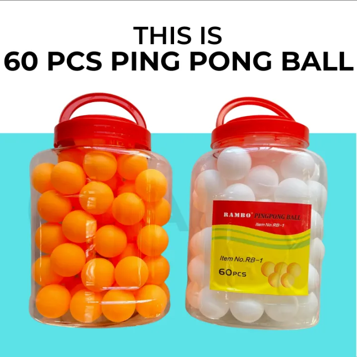 60pcs Table Tennis Balls Ping Pong Balls Rambo brand with jar (white or ...