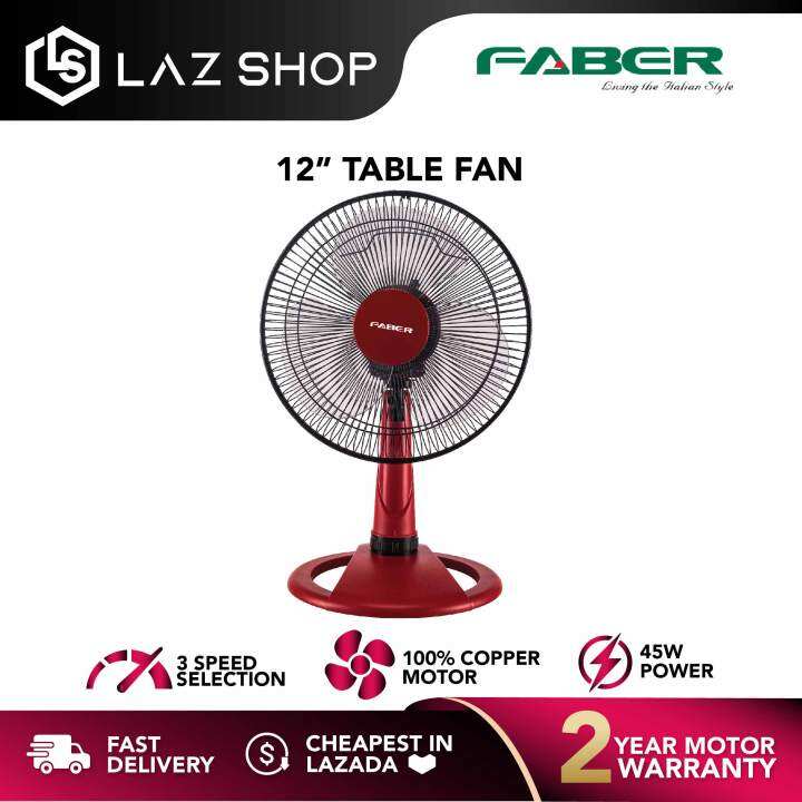 Faber 12 Inch 3 Speeds Table Fan FTF REVO 9212RD | Lazada