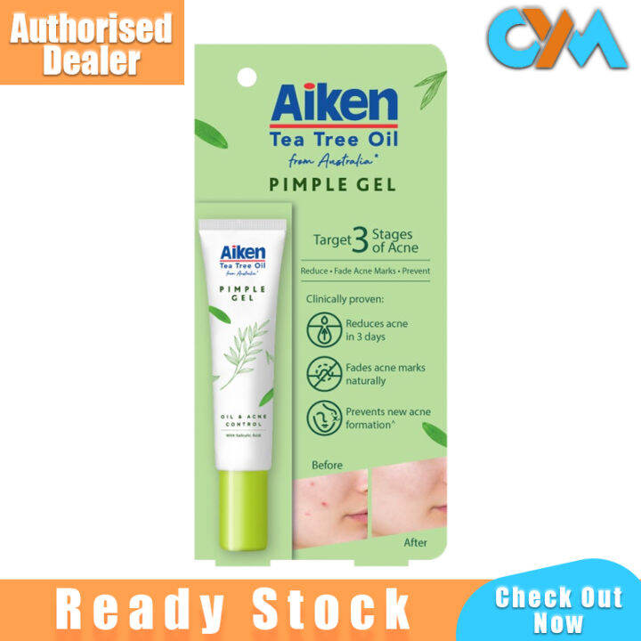 Aiken Pimple Gel 10g 100% Tea Tree Oil Natural Acne Solution ...
