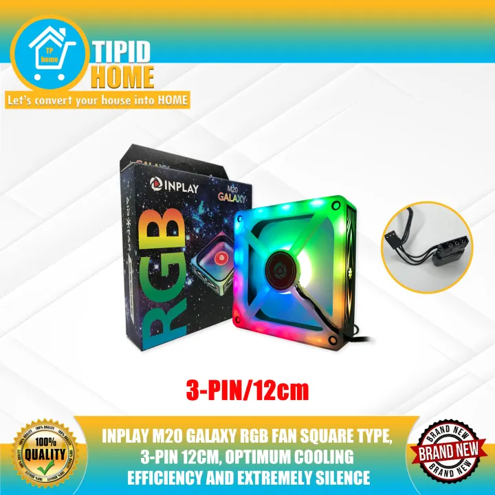 INPLAY M20 GALAXY RGB FAN SQUARE TYPE, 3-PIN 12CM, OPTIMUM COOLING ...
