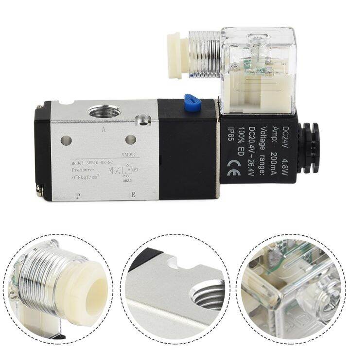 【Ready Stock】Pneumatic Solenoid Valve AIRTAC Type 3V210-08 3 Way 2 Position 1/4 DC24V | Lazada PH