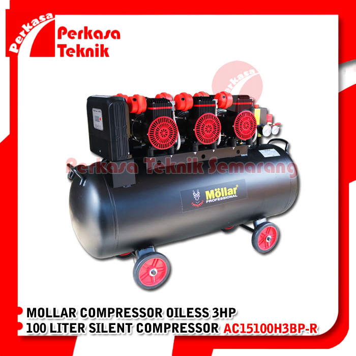 Kompresor Oiless 3HP 100 Liter MOLLAR AC15100H3BP-R Silent Compressor ...
